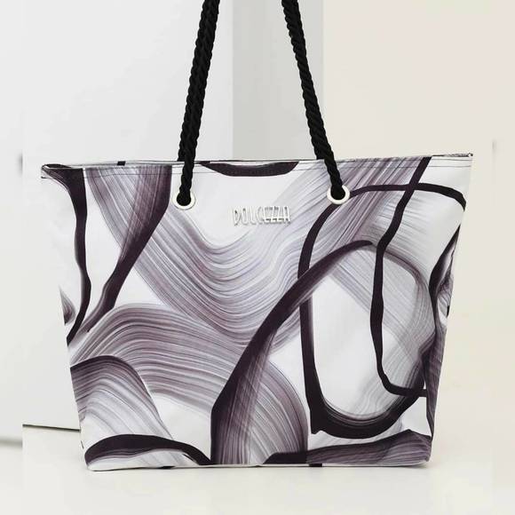 Dolcezza | Bags | New Dolcezza Swirl Tote In White With Black | Poshmark